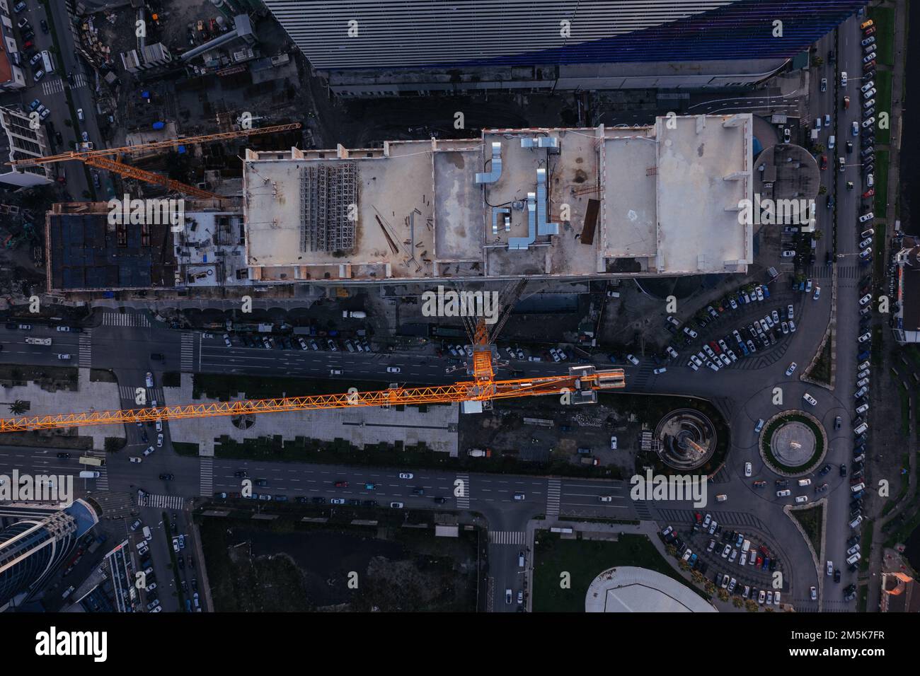 Drone aerial photo of modern building construction site Stock Photo - Alamy