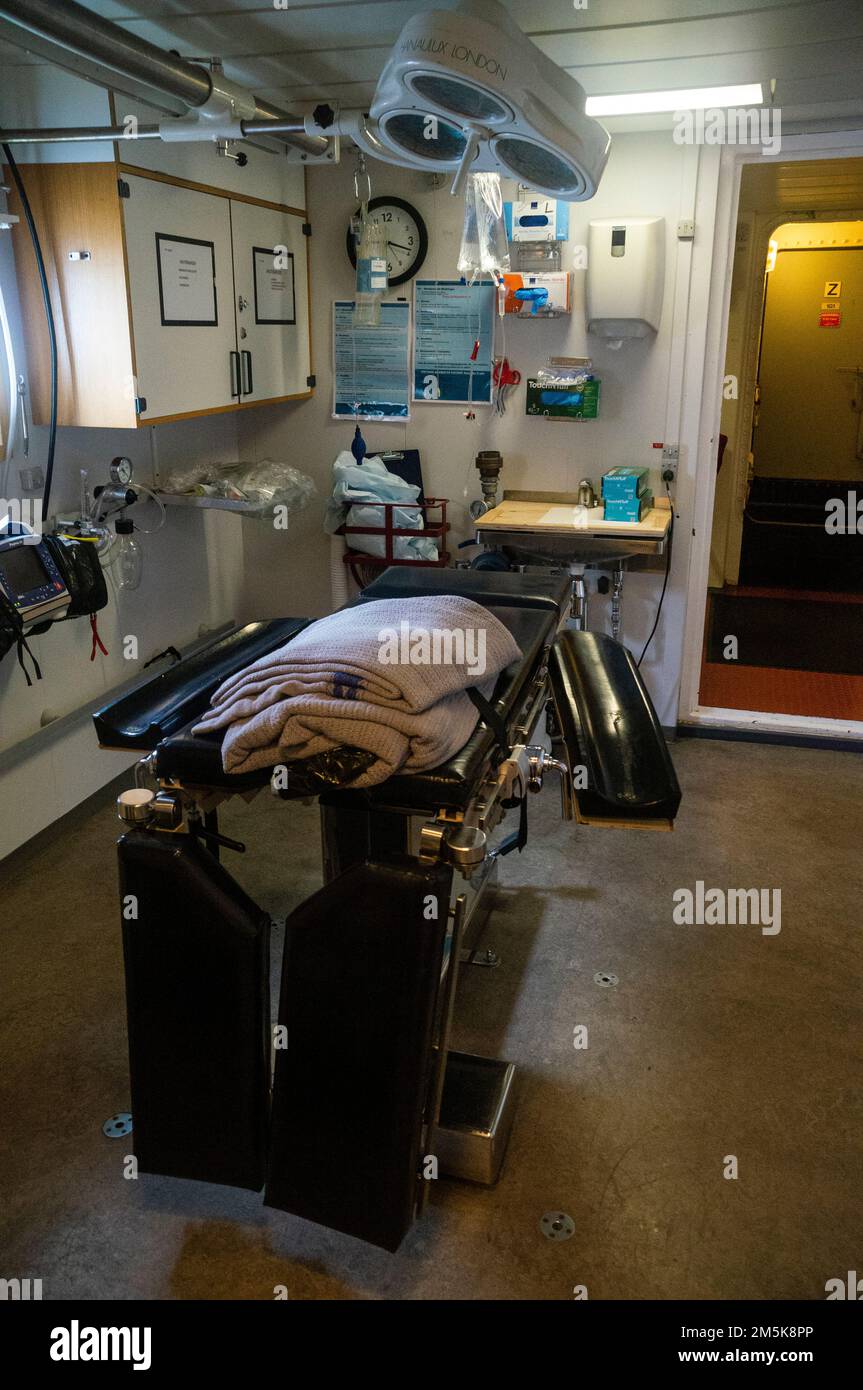 Sick bay onboard the Royal Danish Navy's patrol ship HDMS Triton during Operation Nanook 2022 ...