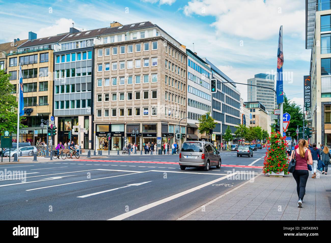 Steinstrasse at Königsallee in downtown Düsseldorf, North Rhine ...