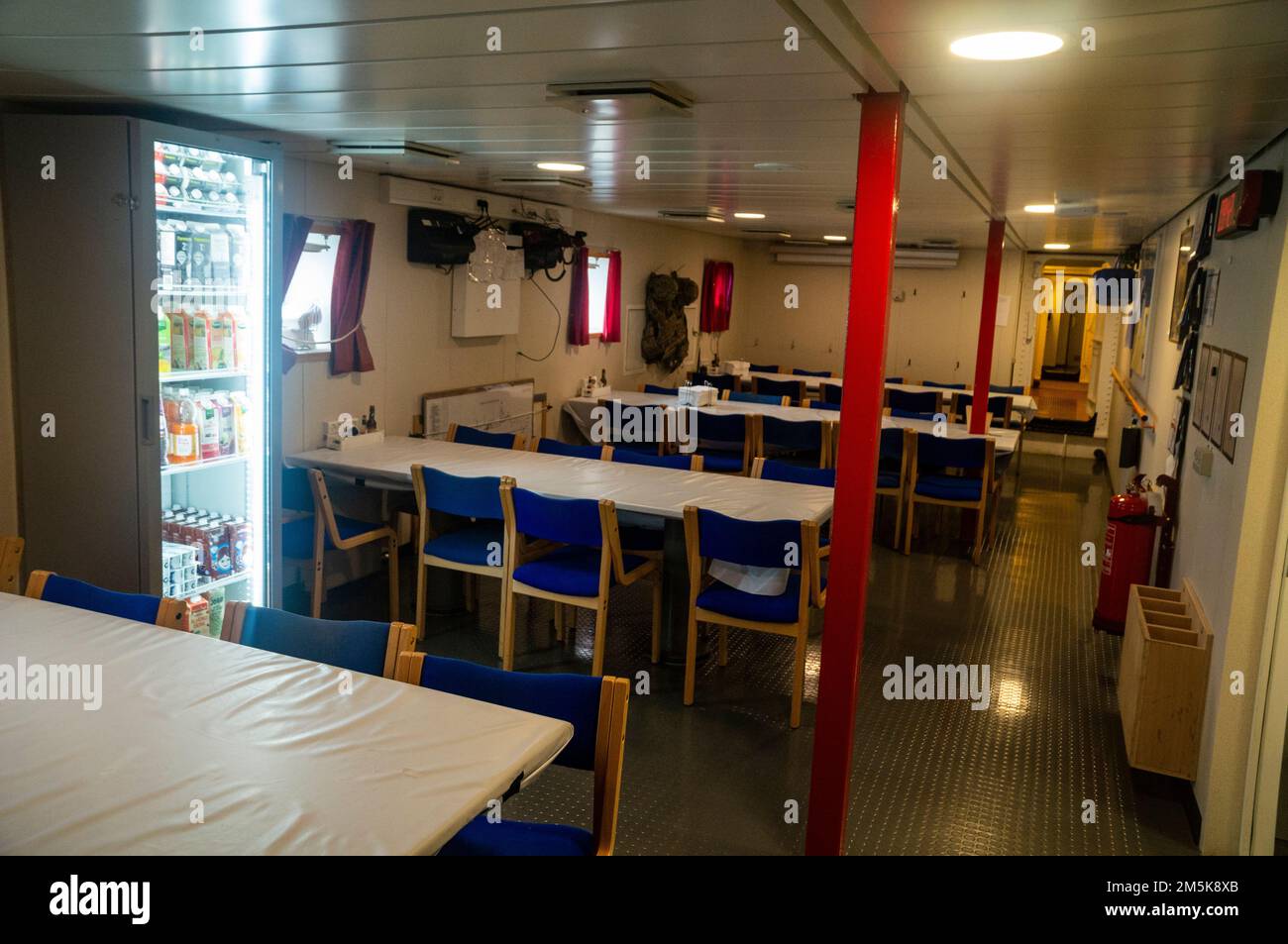 Mess/cafeteria onboard the Royal Danish Navy's patrol ship HDMS Triton ...