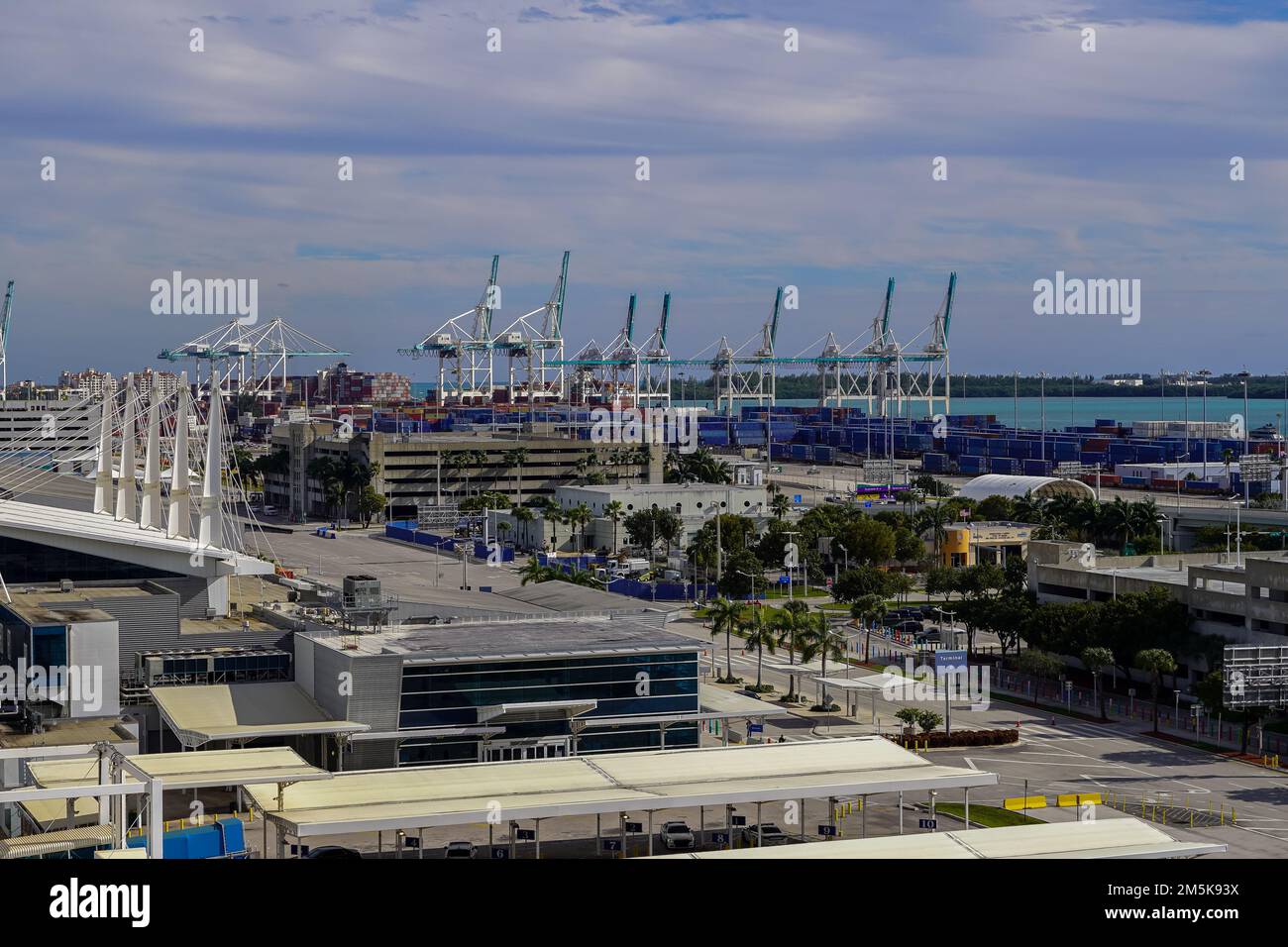 Miami, FL USA - 12 12 2022: Impressive view of the huge container ...