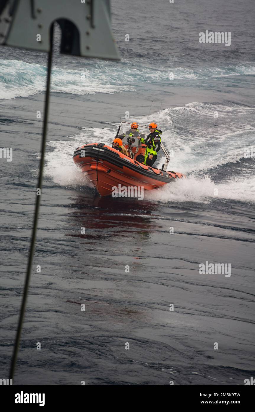 A Rigid Hulled Inflatable Boat (RHIB) Fast Rescue Craft (FRC) operating ...