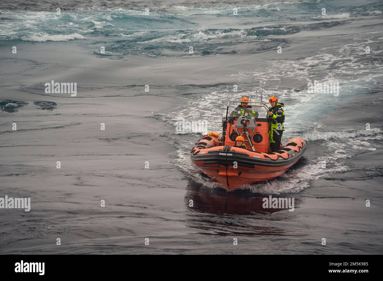 A Rigid Hulled Inflatable Boat (RHIB) Fast Rescue Craft (FRC) operating ...