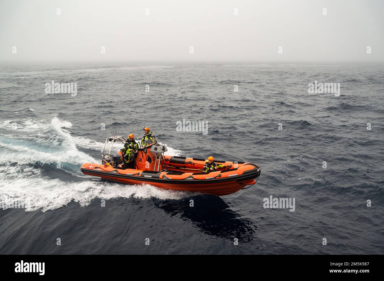 A Rigid Hulled Inflatable Boat (RHIB) Fast Rescue Craft (FRC) operating ...