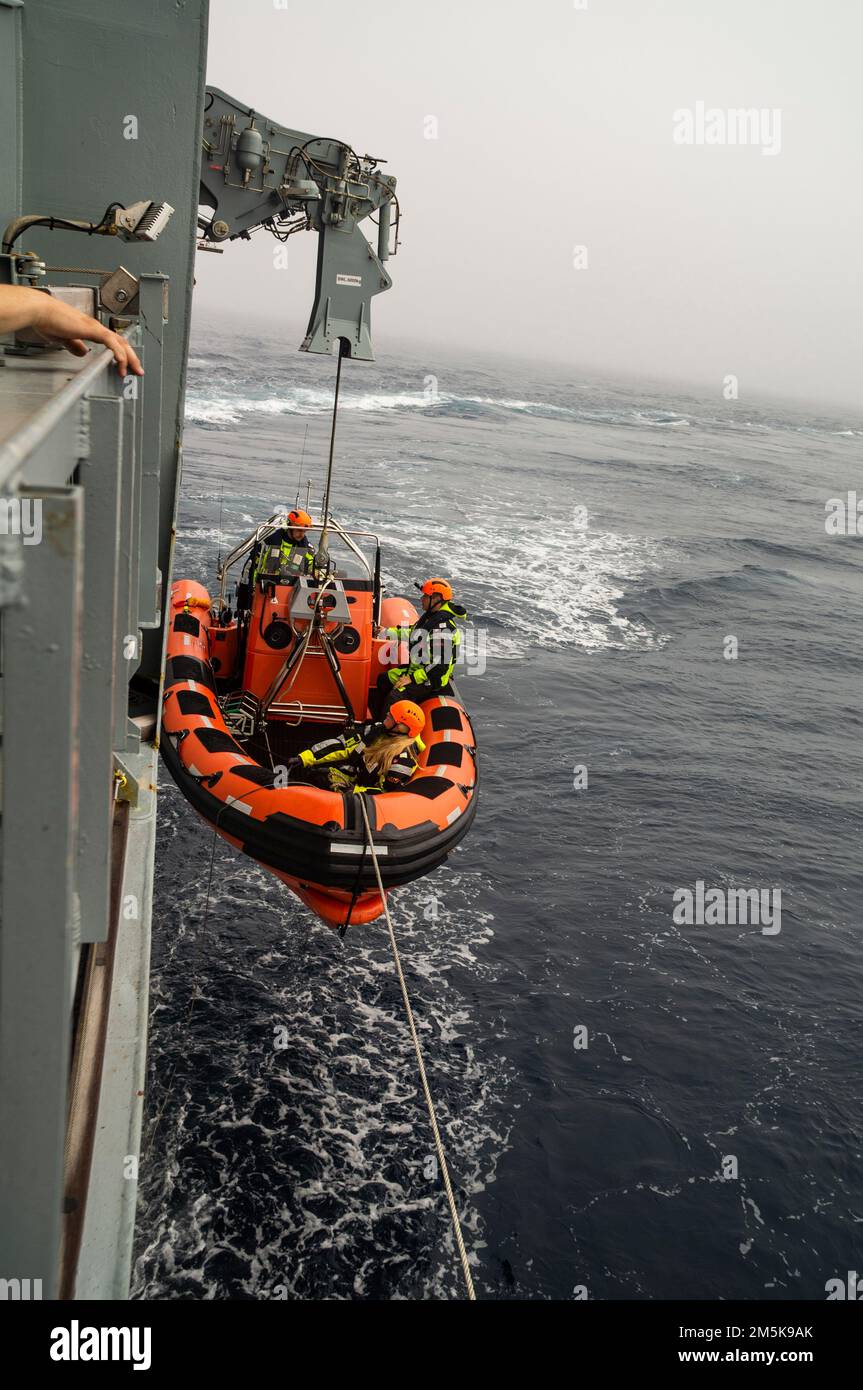A Rigid Hulled Inflatable Boat (RHIB) Fast Rescue Craft (FRC) operating ...