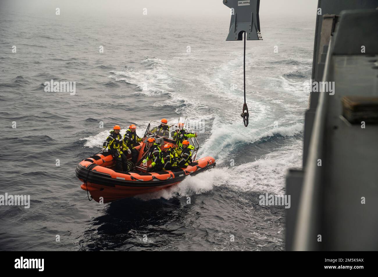 A Rigid Hulled Inflatable Boat (RHIB) Fast Rescue Craft (FRC) operating ...