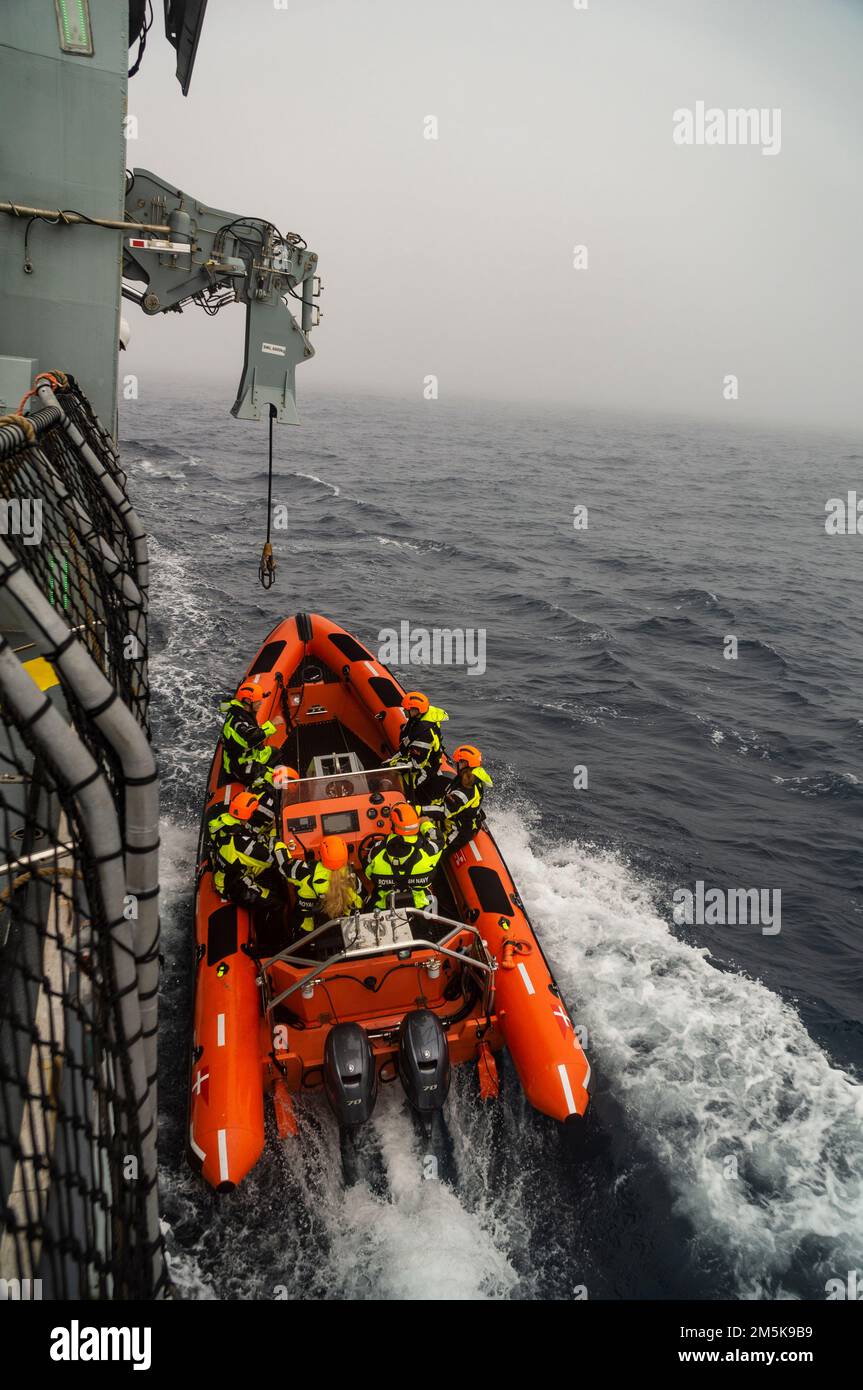 A Rigid Hulled Inflatable Boat (RHIB) Fast Rescue Craft (FRC) operating ...