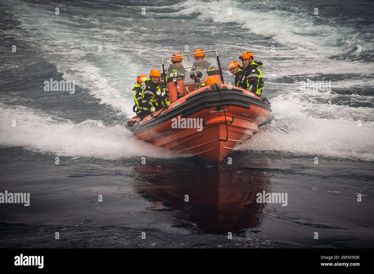 A Rigid Hulled Inflatable Boat (RHIB) Fast Rescue Craft (FRC) operating ...