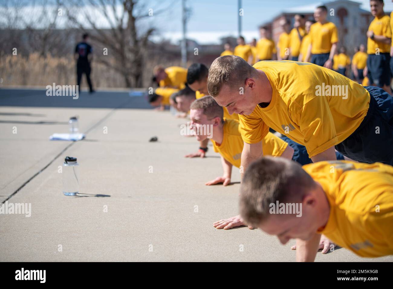 Recruits Perform A Physical Training Session Outside At Recruit Training Command More Than