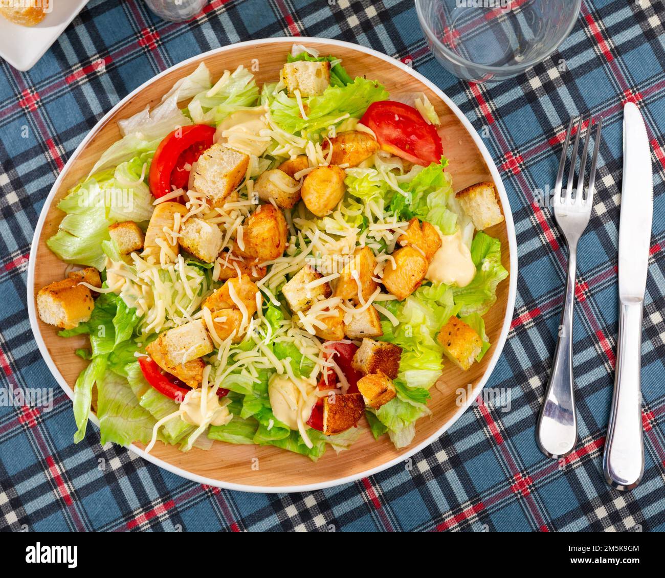 Popular dish of american cuisine is Caesar salad Stock Photo - Alamy