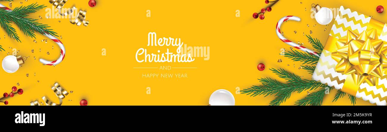 Merry Christmas and Happy New Year. Xmas Festive background with ...