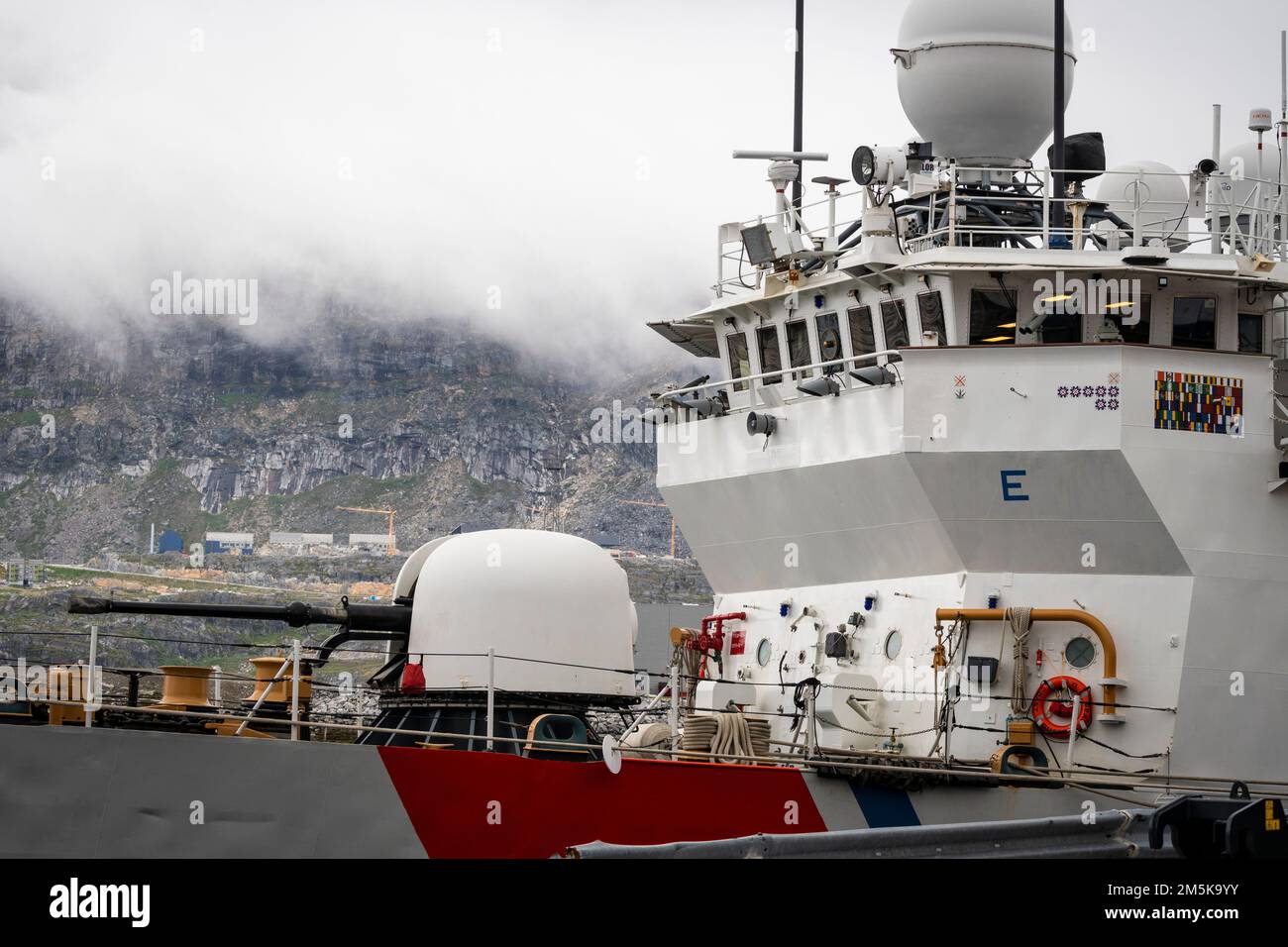 USCG Famous-class Cutter Bear alongside a jetty in Nuuk, Greenland ...