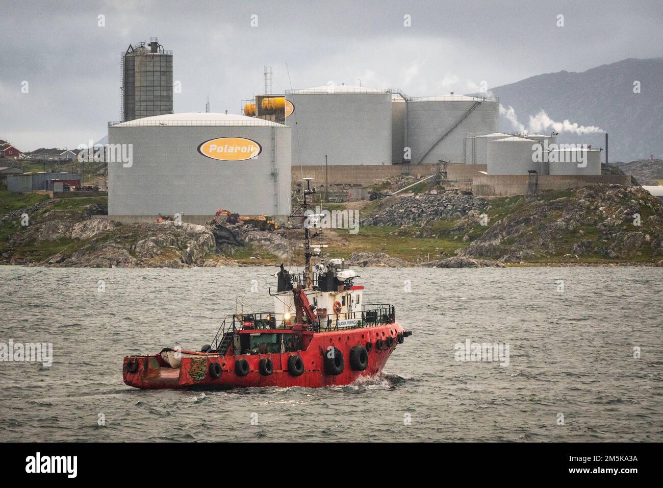 Tugboats of the Masik Shipping Company based in Nuuk, Greenland Stock ...