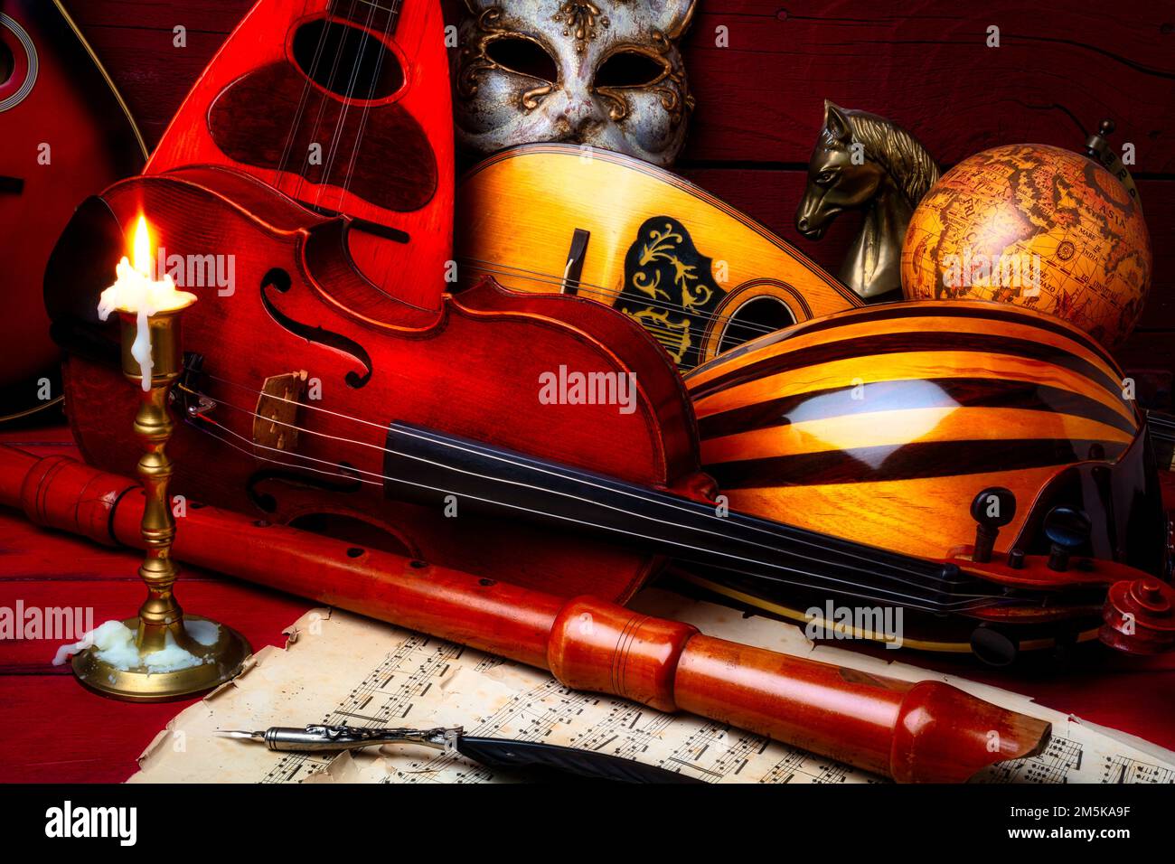 Romantic Strings Still Life Stock Photo - Alamy