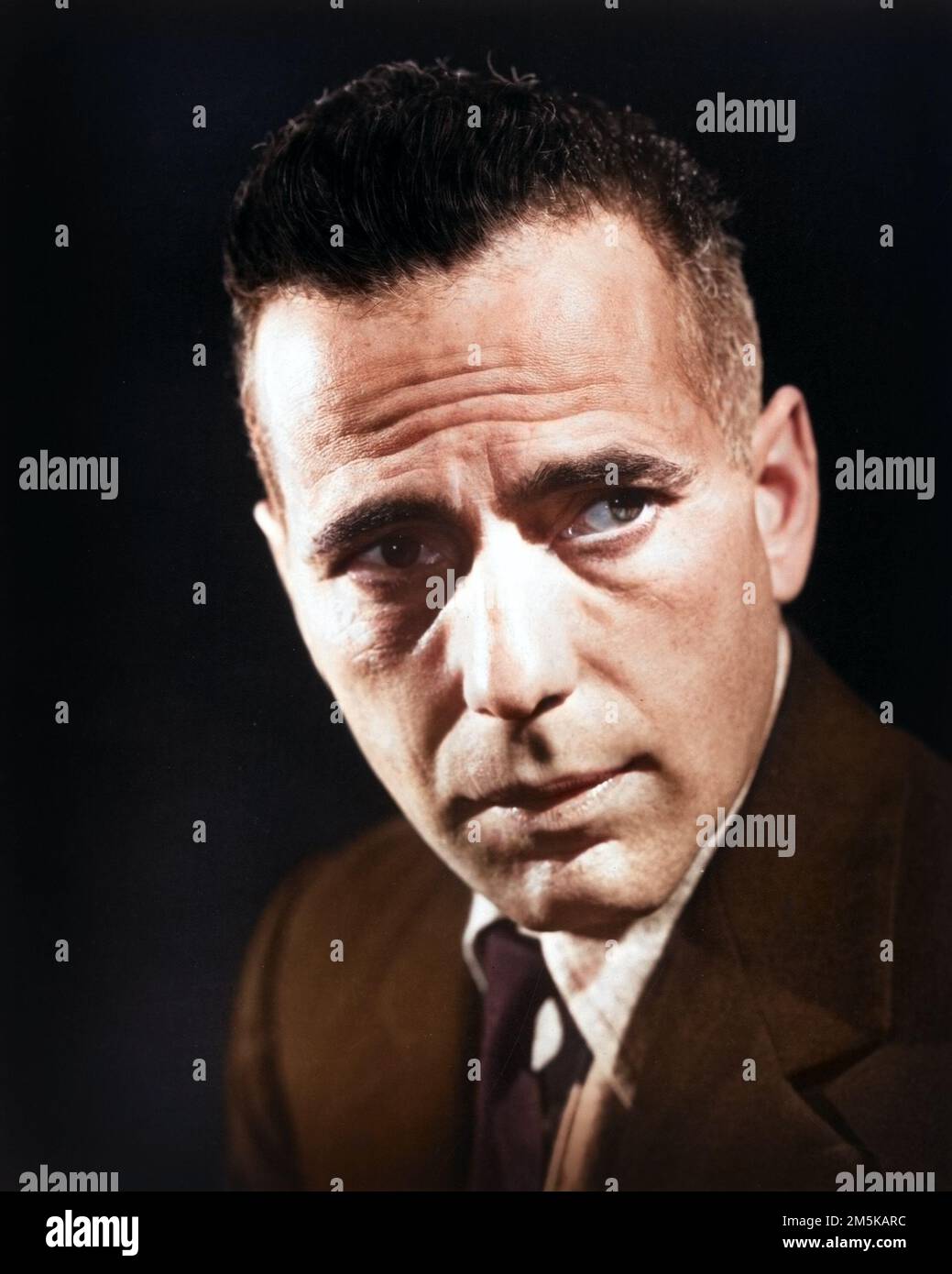 Humphrey Bogart portrait - publicity photo - colorized Stock Photo - Alamy