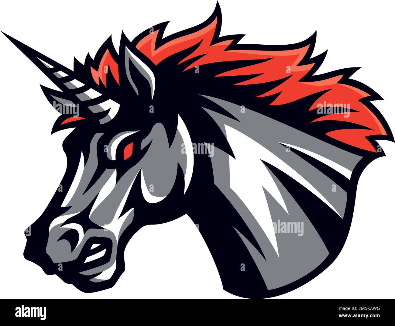 Aggressive Unicorn Head Sport Team Logo Design Stock Vector Image & Art ...