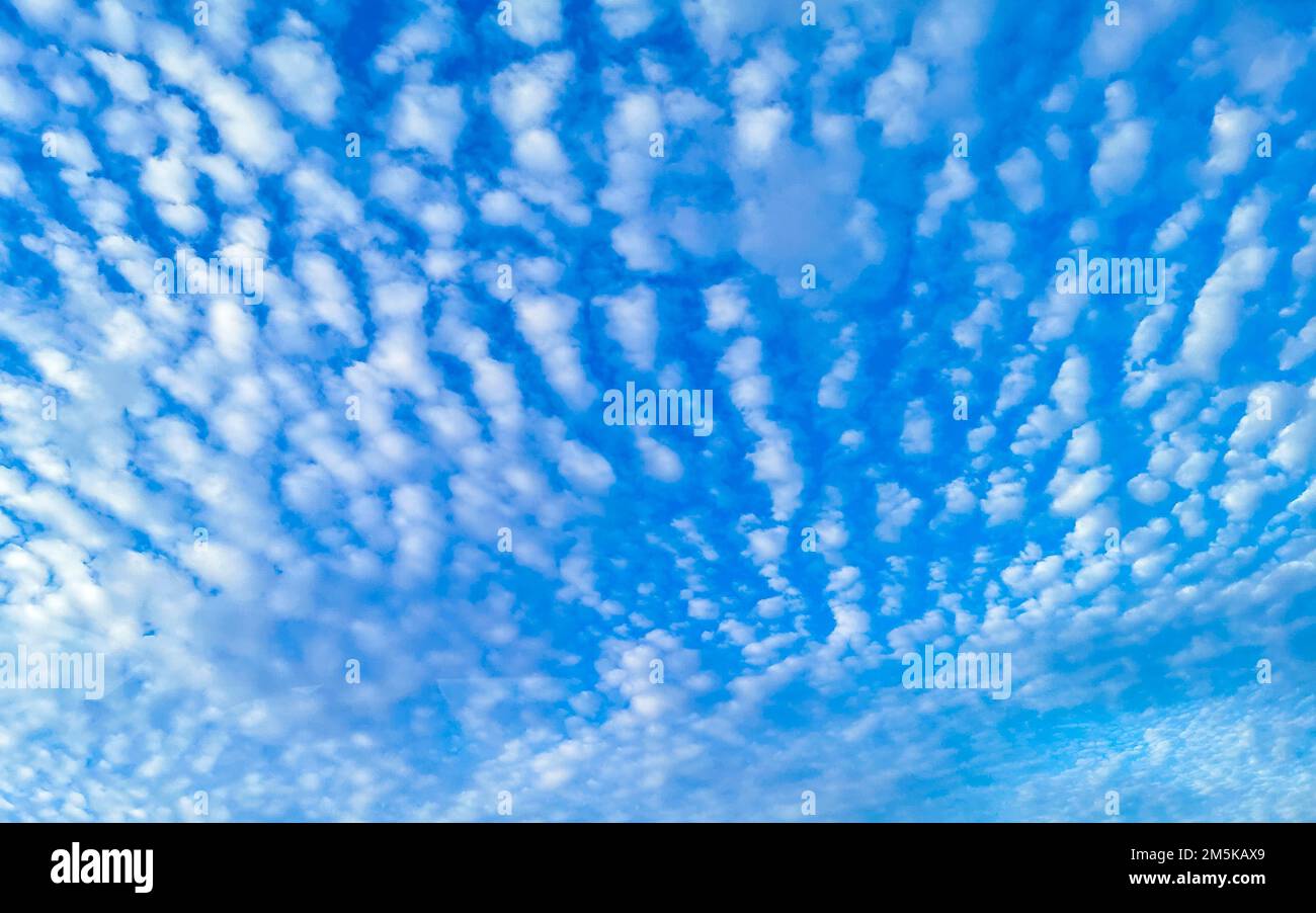 Blue sky with chemical cumulus clouds chemical sky scalar waves and ...