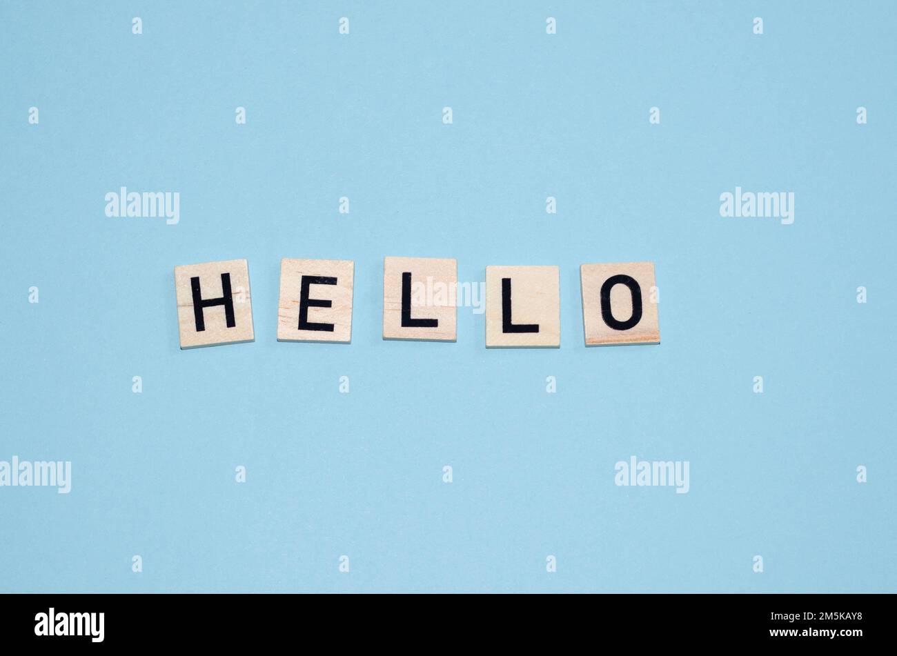 Hello salutation or greeting word to welcome someone or initiate a ...