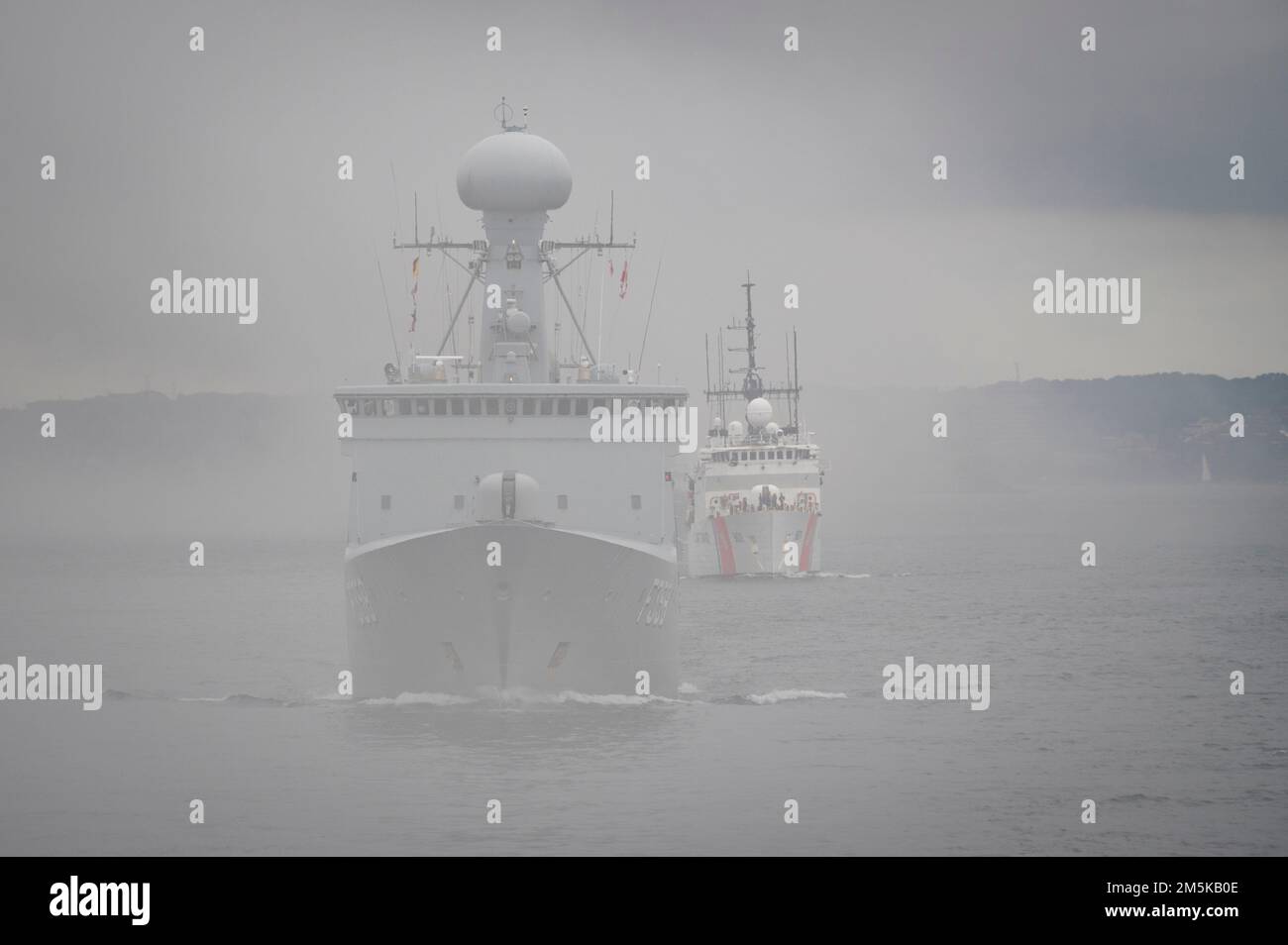 The Danish Navy's Greenland patrol ship HDMS Triton (F358) departing ...