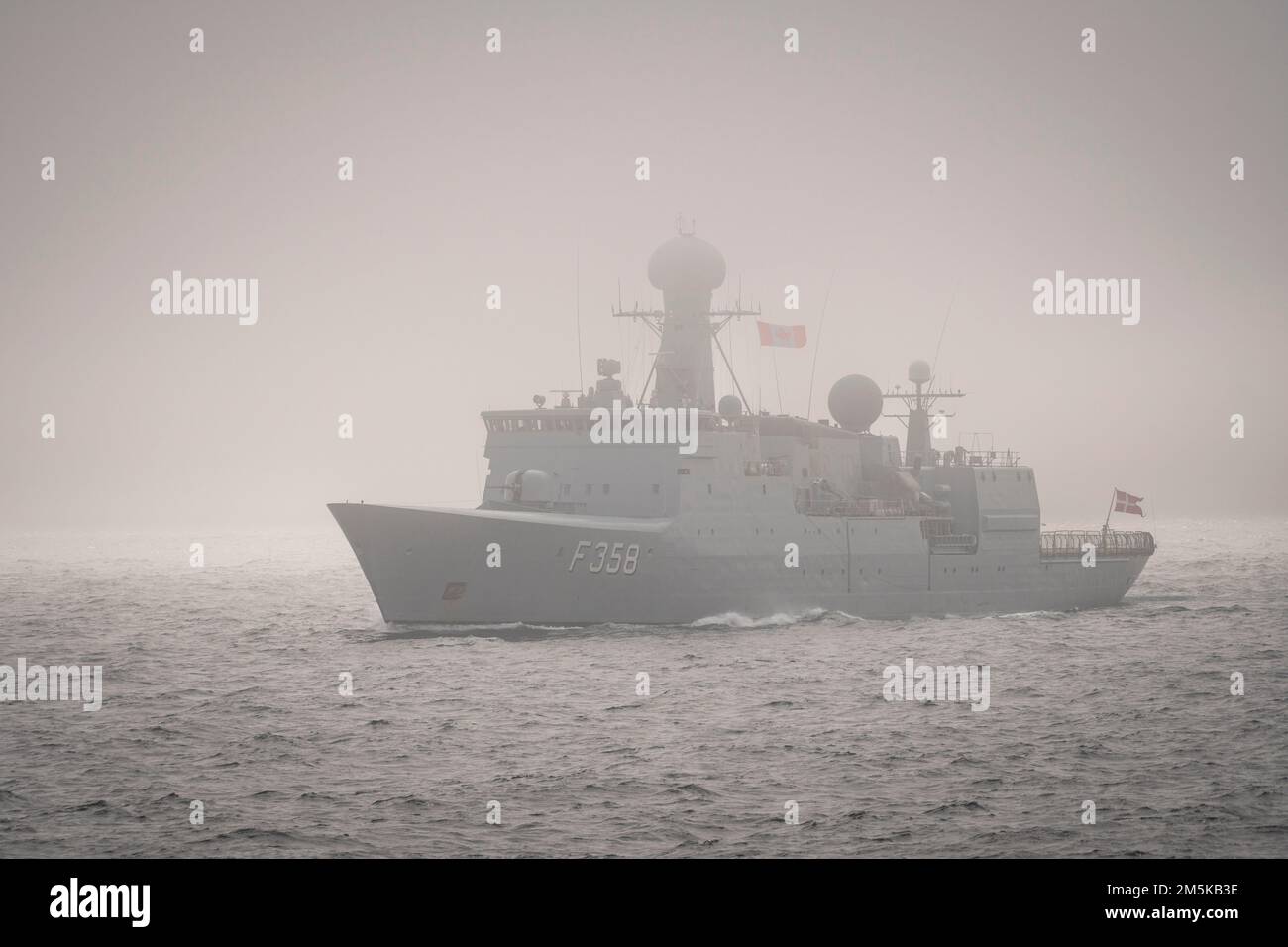 The Danish Navy's Greenland patrol ship HDMS Triton (F358) departing ...