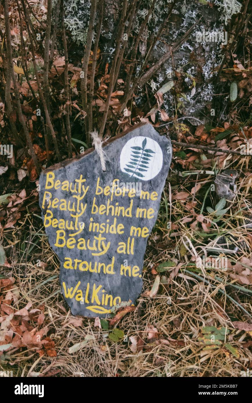 The beauty of walking. A motivational message for pilgrims written on a ...