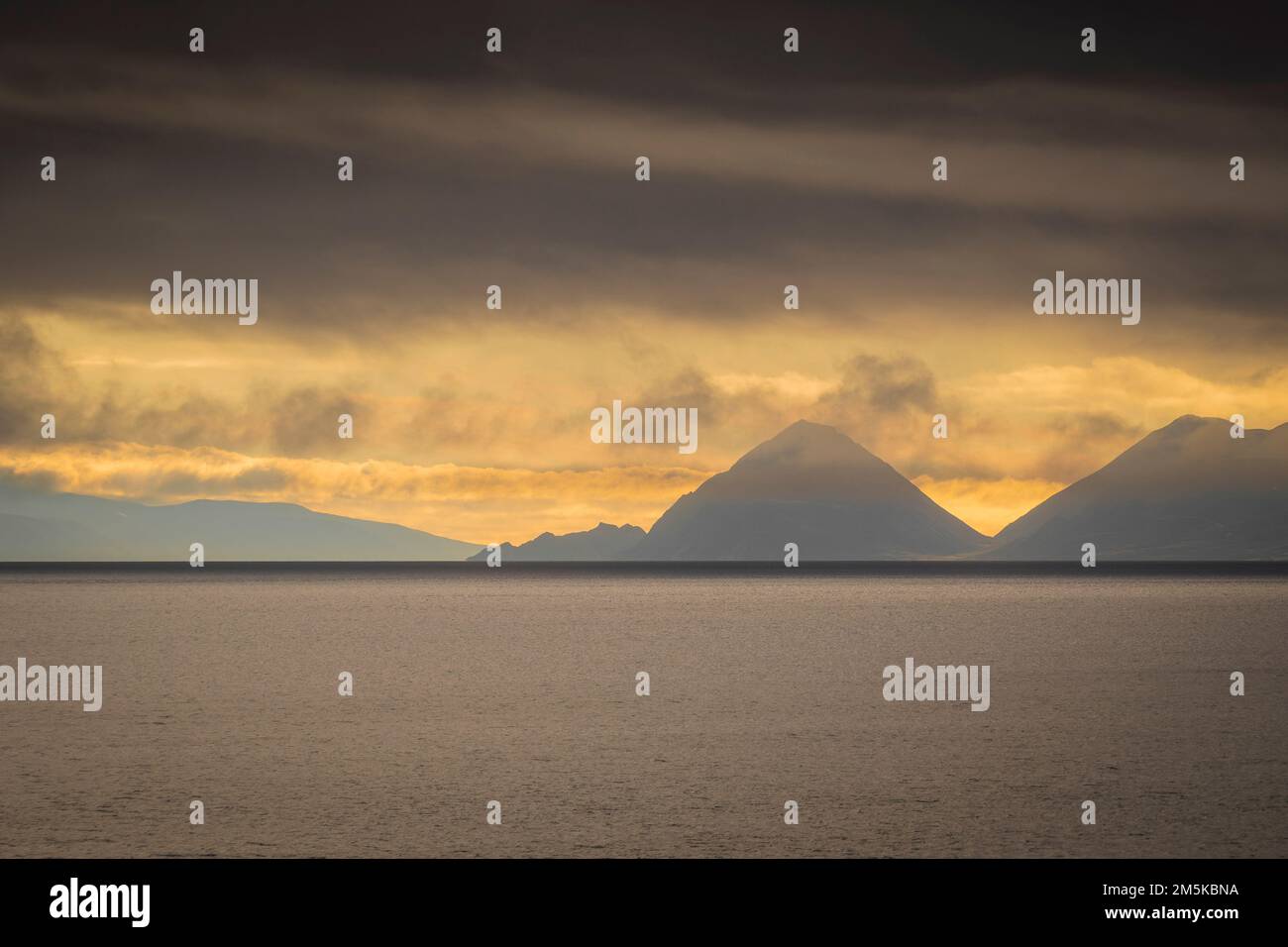 View looking north from Pond Inlet along the shoreline of Eclipse Sound ...