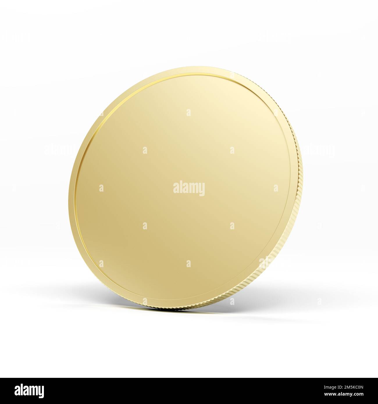 Gold blank coin isolated on white background. 3d illustration Stock ...