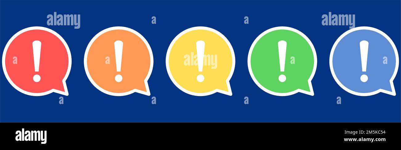 Exclamation mark icon set. Warning icon set Stock Vector Image & Art ...