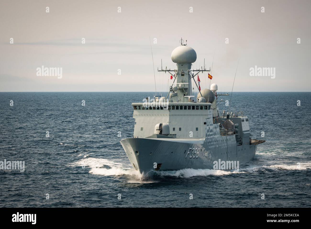 The Danish Navy's Greenland patrol ship HDMS Triton (F358) at sea off ...