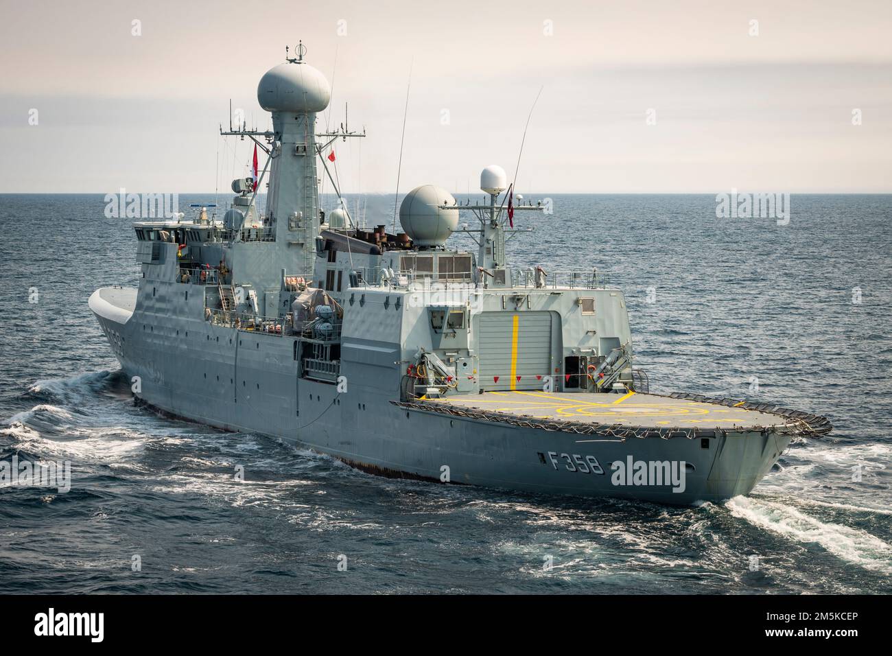 The Danish Navy's Greenland patrol ship HDMS Triton (F358) at sea off ...