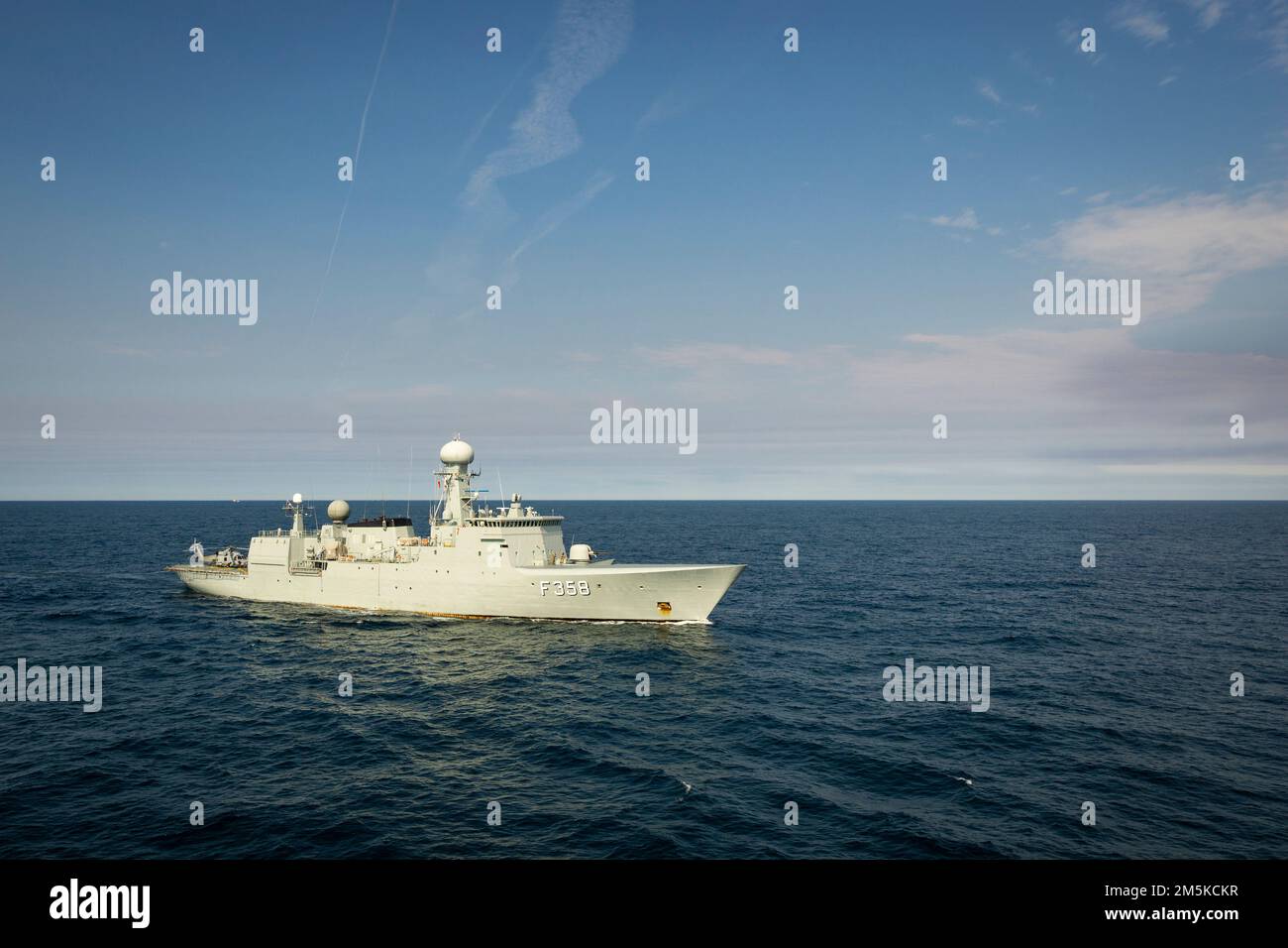 The Danish Navy's Greenland patrol ship HDMS Triton (F358) at sea off ...