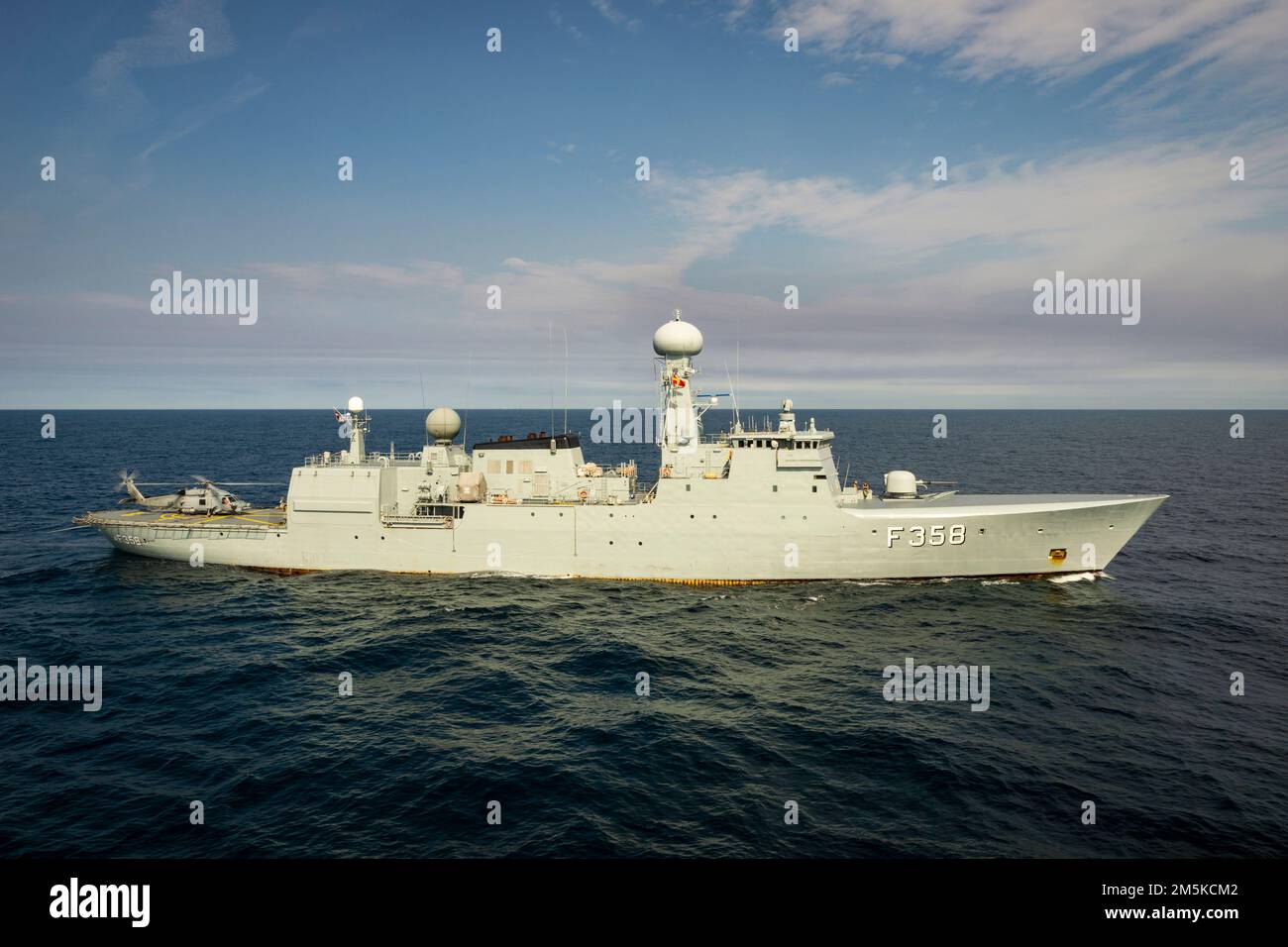 The Danish Navy's Greenland patrol ship HDMS Triton (F358) at sea off ...