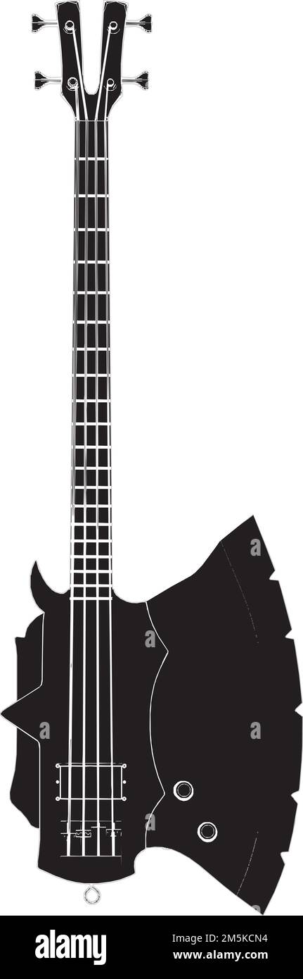 Electric Bass Guitar Vector Illustration On White Background A Vector Illustration Of A