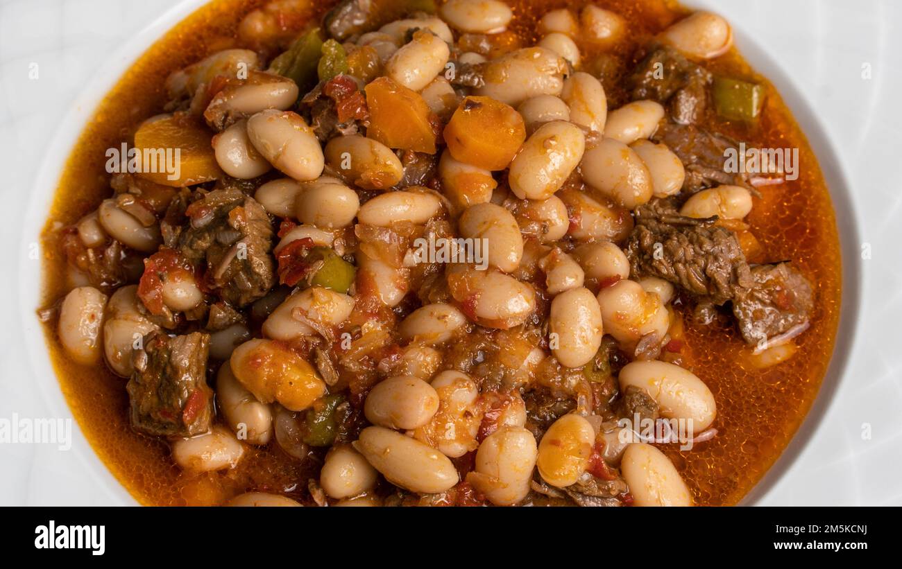 Kuru Fasulye. Traditional Turkish cuisine. Turkish dish. Haricot beans ...