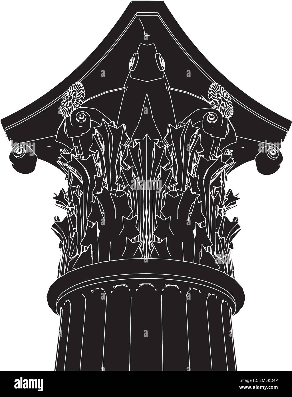 Greek Corinthian Column Vector. Illustration On White Background. A ...