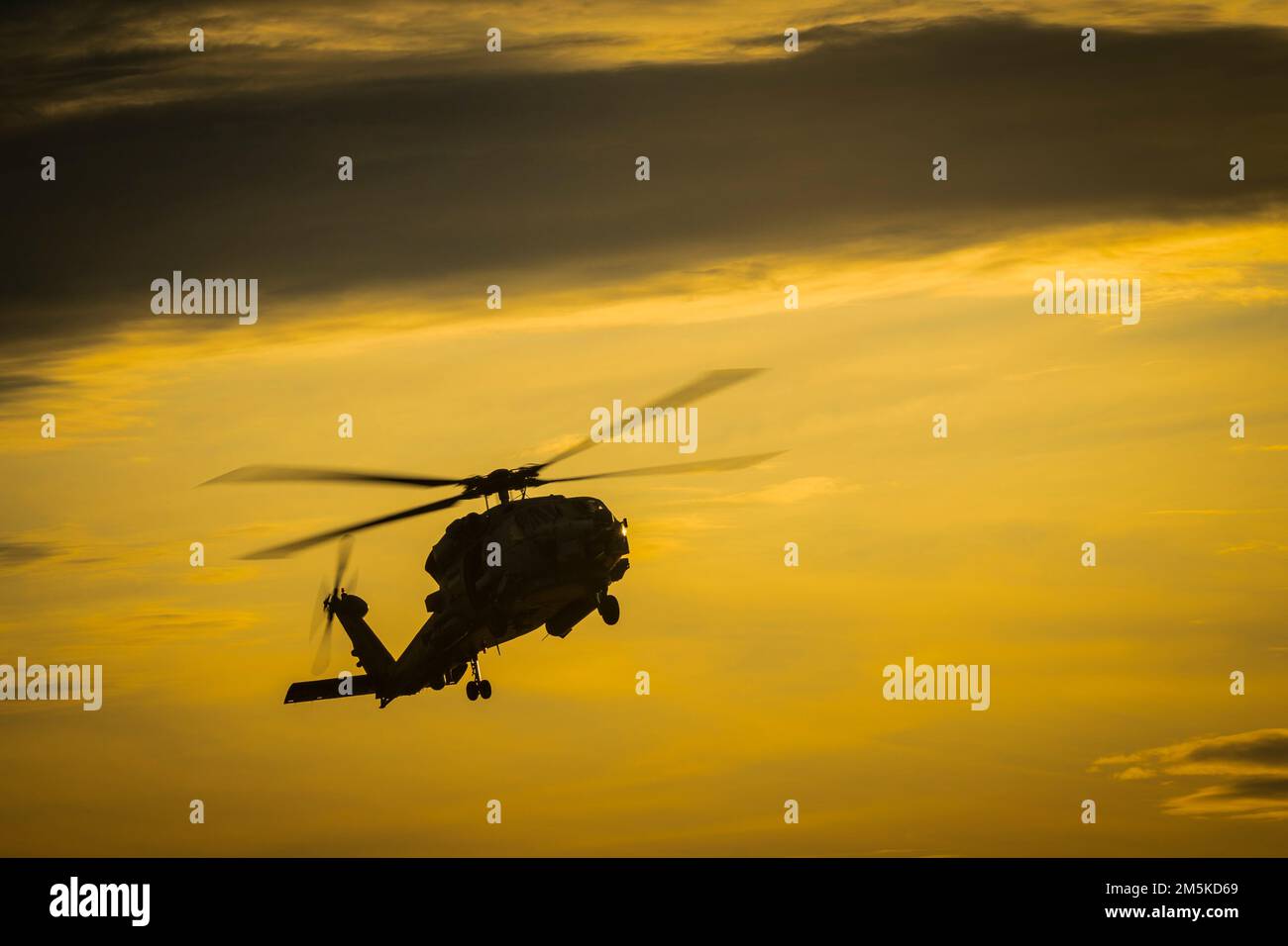 Danish MH-60R Seahawk helicopter flying from the Greenland Patrol Ship ...