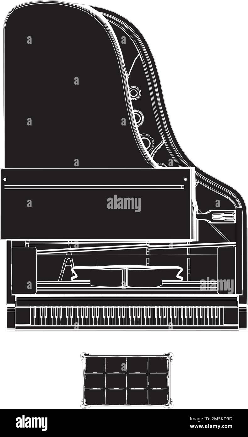 Piano Vector. Illustration On White Background. A vector illustration ...