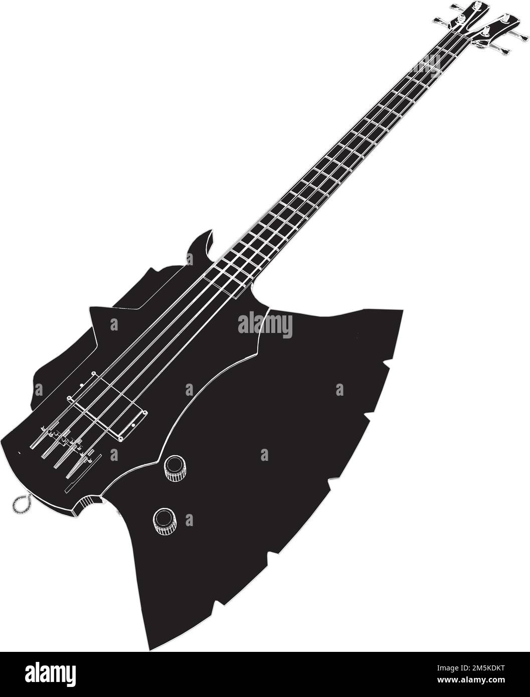 Electric Bass Guitar Vector Illustration On White Background A Vector Illustration Of A