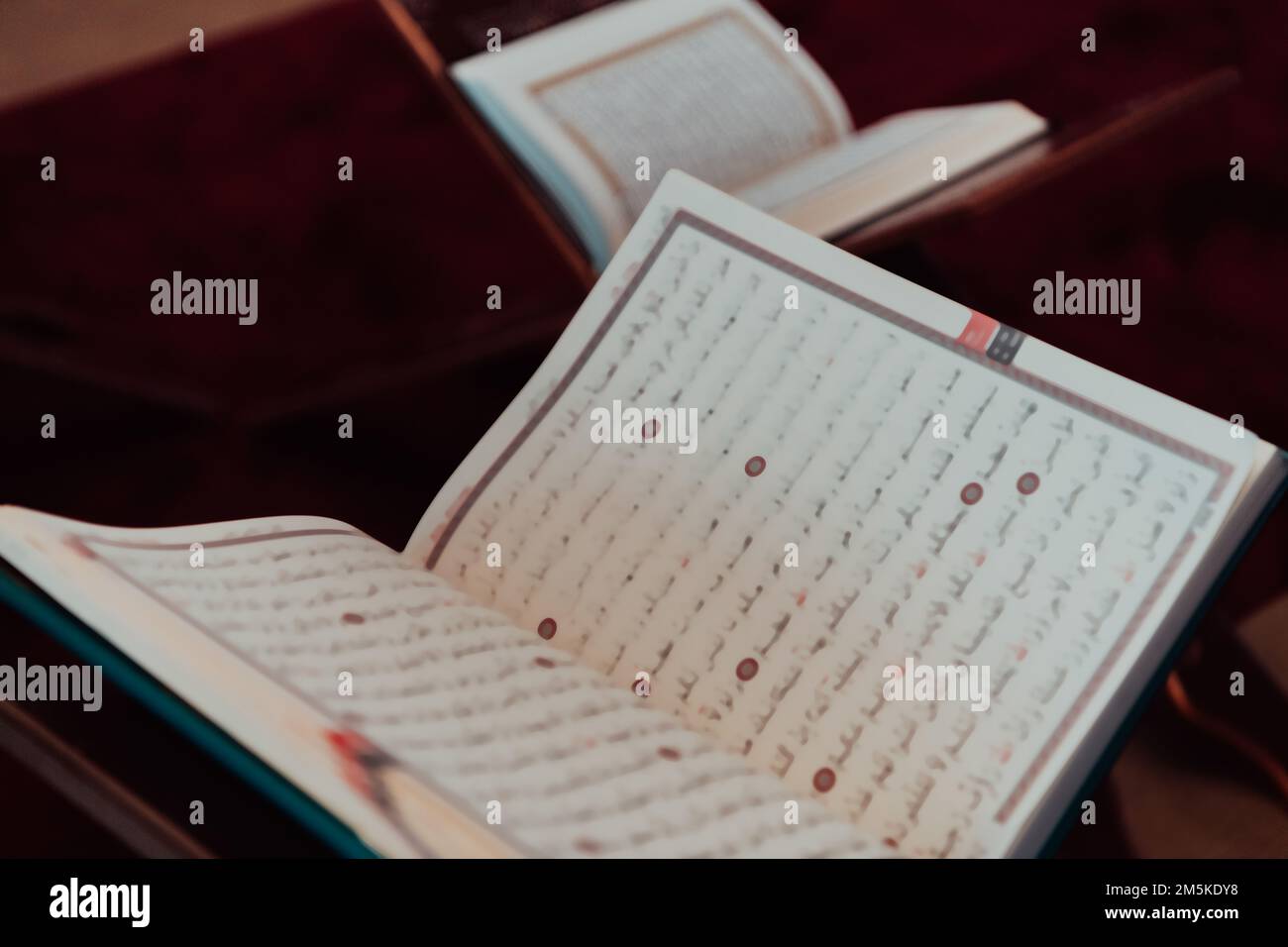 Photo of the holy Islamic book of the Qoran in a modern mosque Stock ...