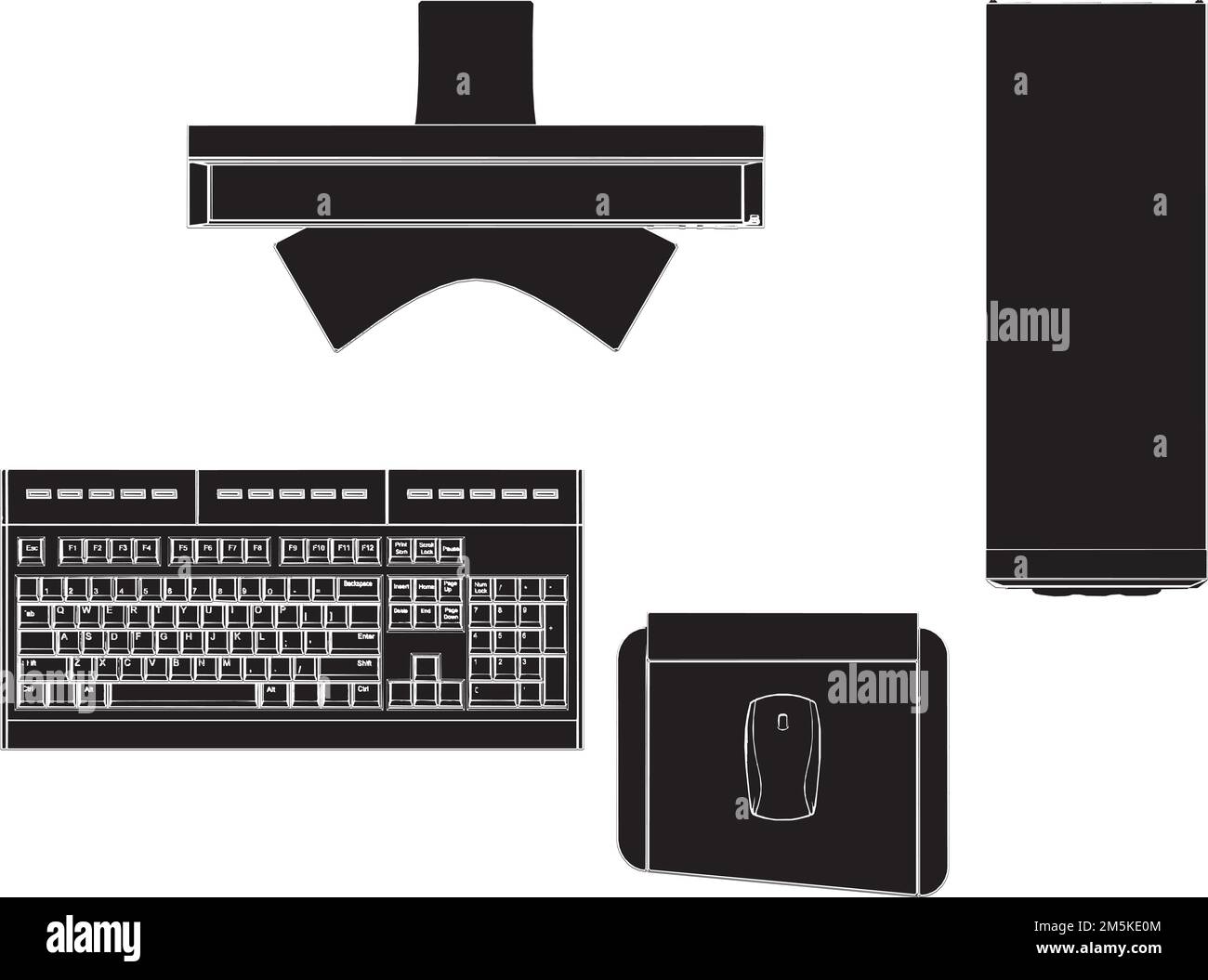 Desktop PC Vector. Illustration On White Background. A vector ... Desktop PC Vector. Illustration On White Background. A vector ...