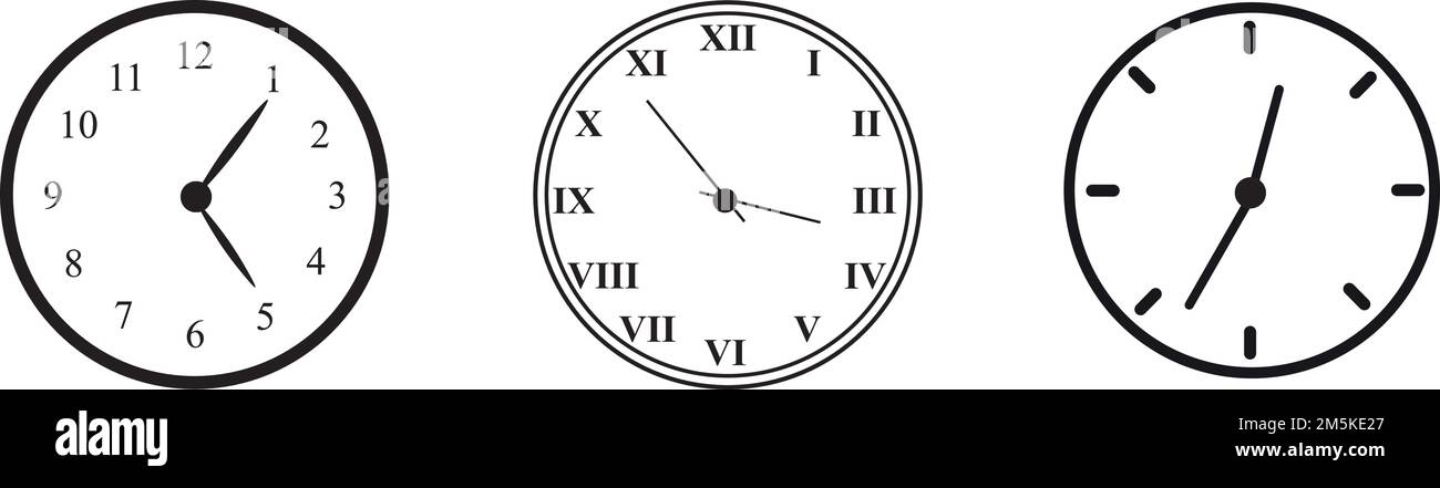 An illustration of clock templates isolated on a white background Stock ...