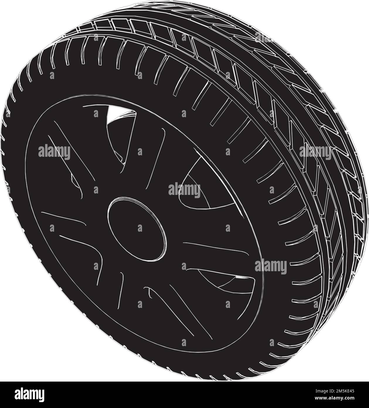 Car Wheel Tire Vector. Illustration On White Background. A vector ...