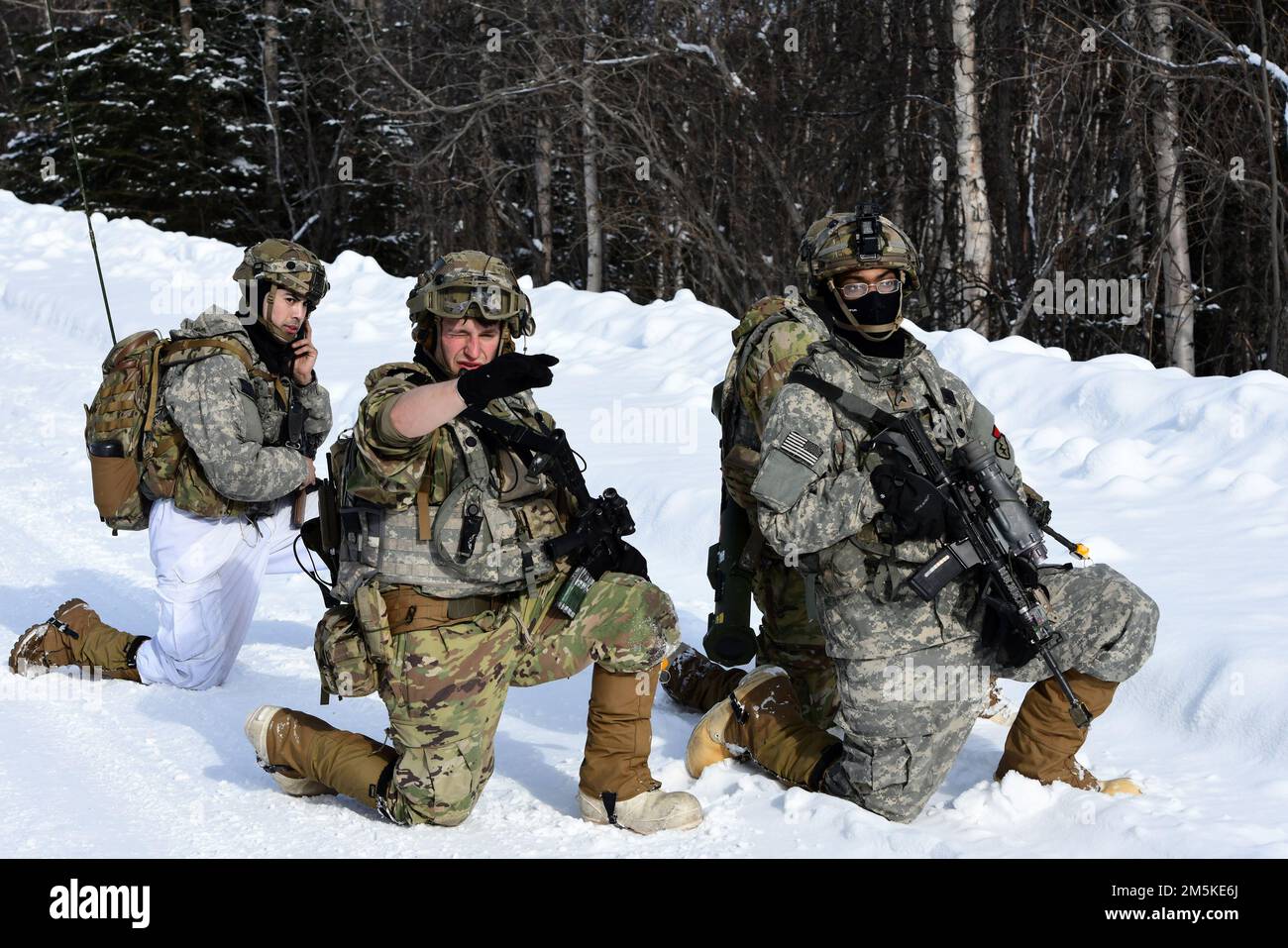 First Lt. Kristopher Klemm directs dismounted infantrymen from the 3rd ...