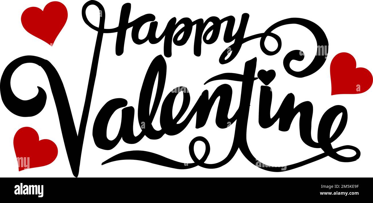 happy valentines day with hearts Stock Vector Image & Art - Alamy