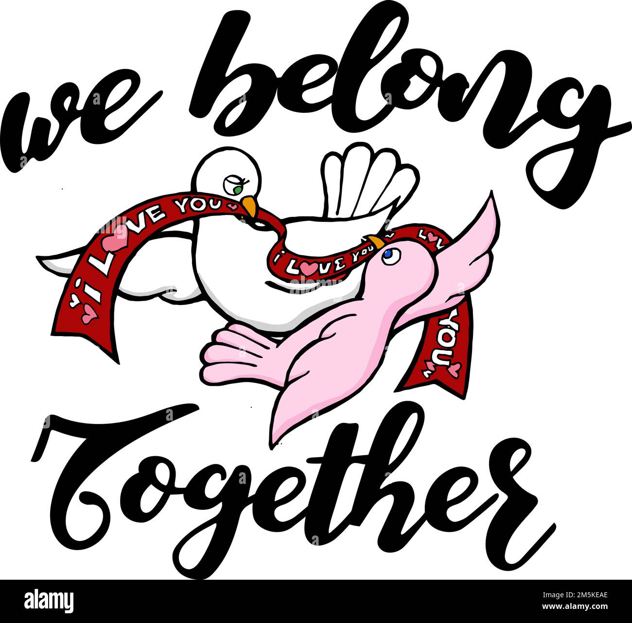 valentines day love birds we belong together Stock Vector Image & Art ...
