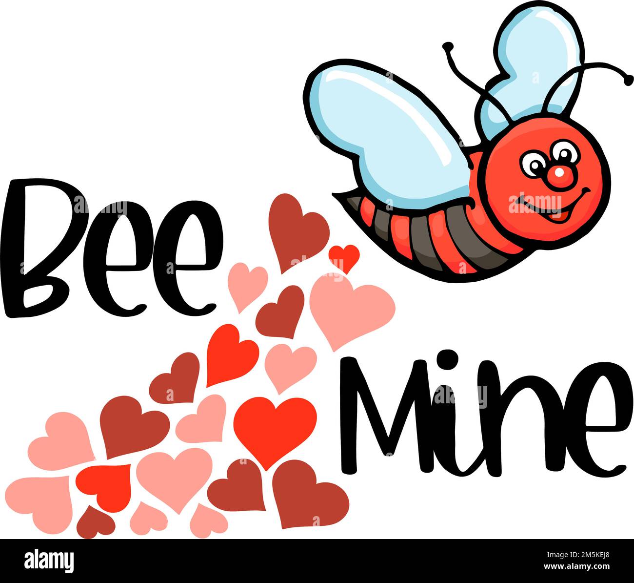 red cartoon bee with hearts Stock Vector Image & Art - Alamy