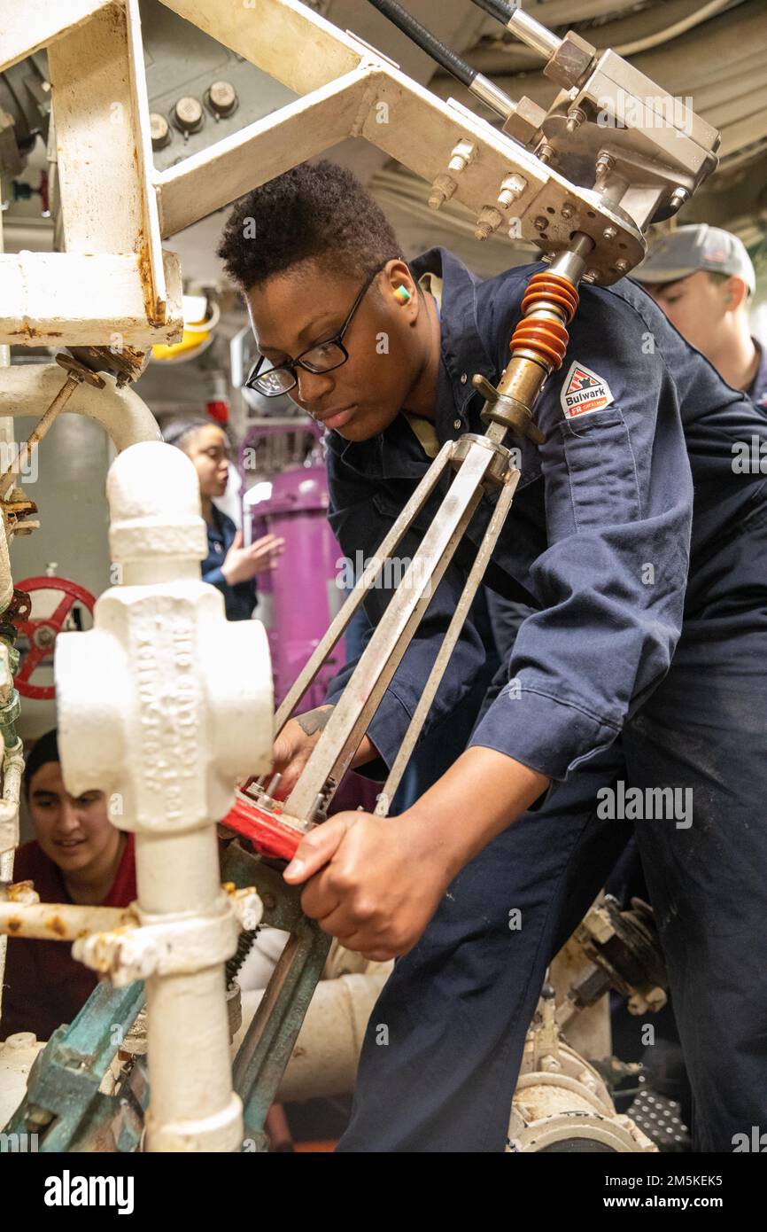 NORWEGIAN SEA (March 22, 2022) Electrician’s Mate Fireman Corinthia ...