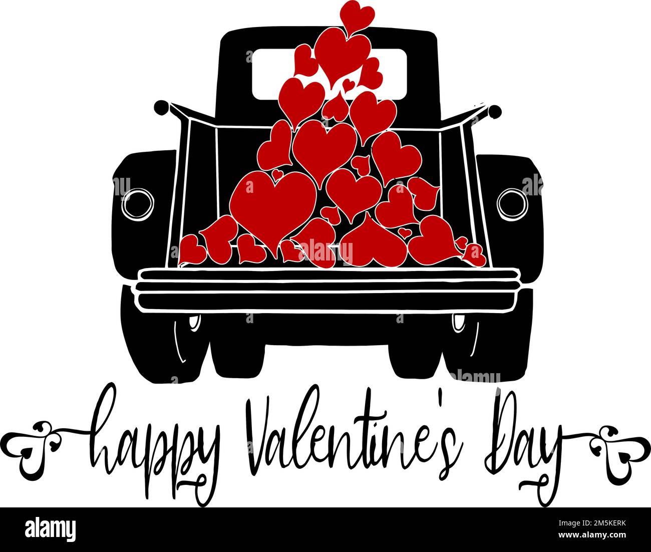 valentines day vintage truck Stock Vector Image & Art - Alamy