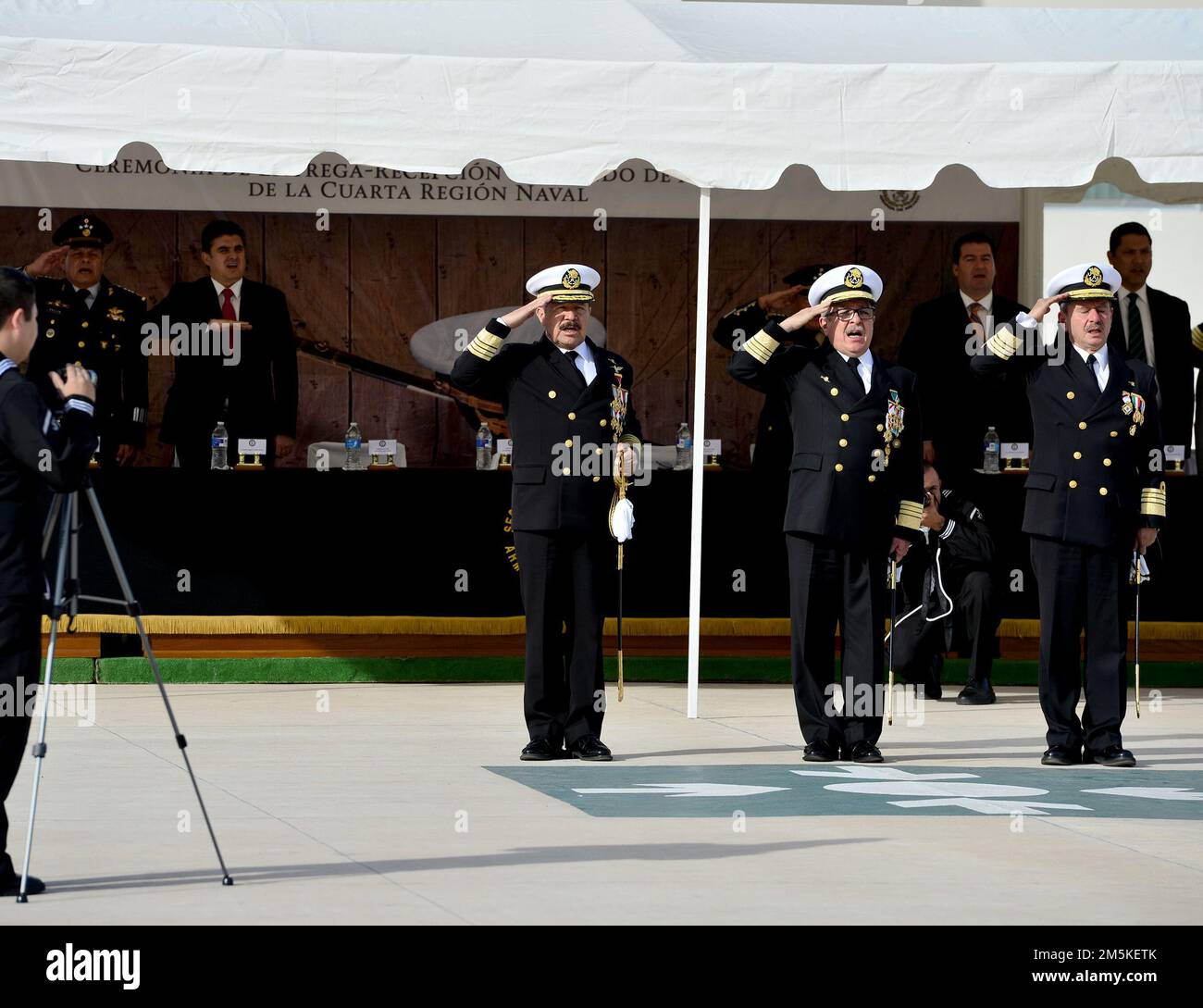 Military ceremony in the fourth naval region of the Mexican Navy in ...