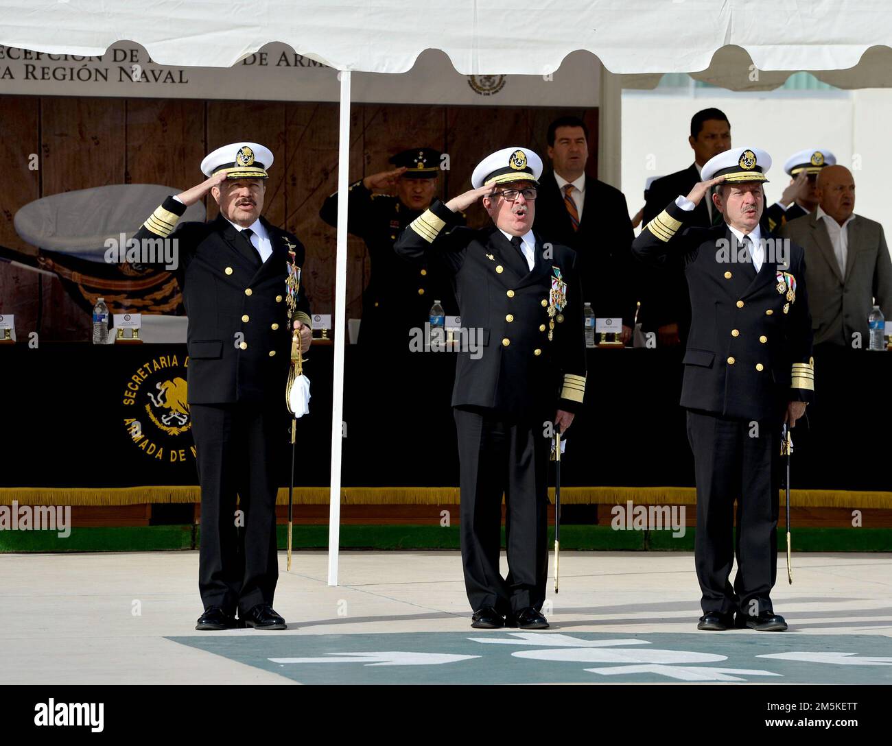 Military ceremony in the fourth naval region of the Mexican Navy in ...
